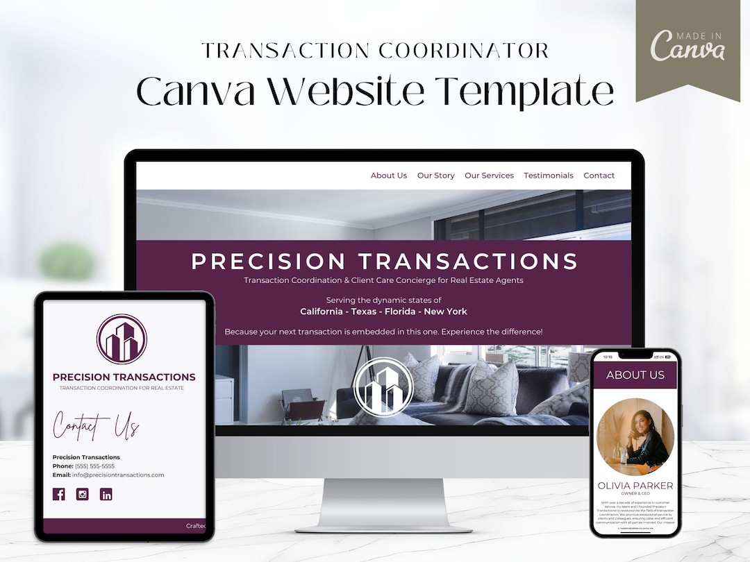 Transaction Coordinator Canva Website | Transaction Coordinator Website ...