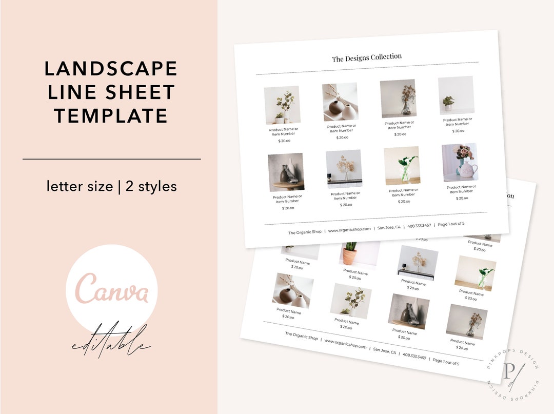 Line Sheet Canva Template, Minimal Product Sales Sheet, Wholesale ...