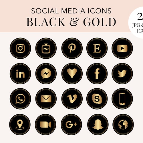 Social Media Icons Rose Gold Social Media Icons PNG Social - Etsy