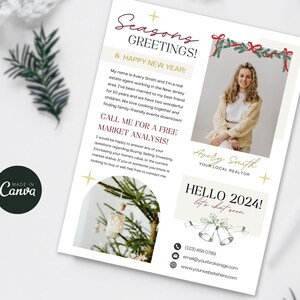 Real Estate Christmas Hello Neighbor Flyer | Winter Real Estate Letter ...