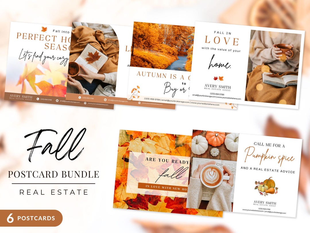 Fall Real Estate Postcard Templates | Canva Editable (digital Download ...