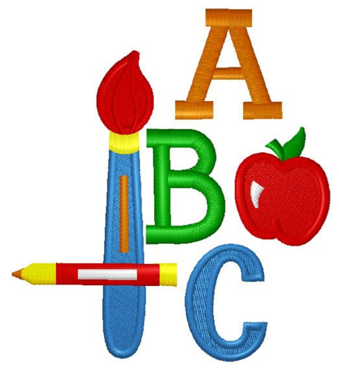 School Embroidery ABC Machine Embroidery Instant Download by Patsy ...