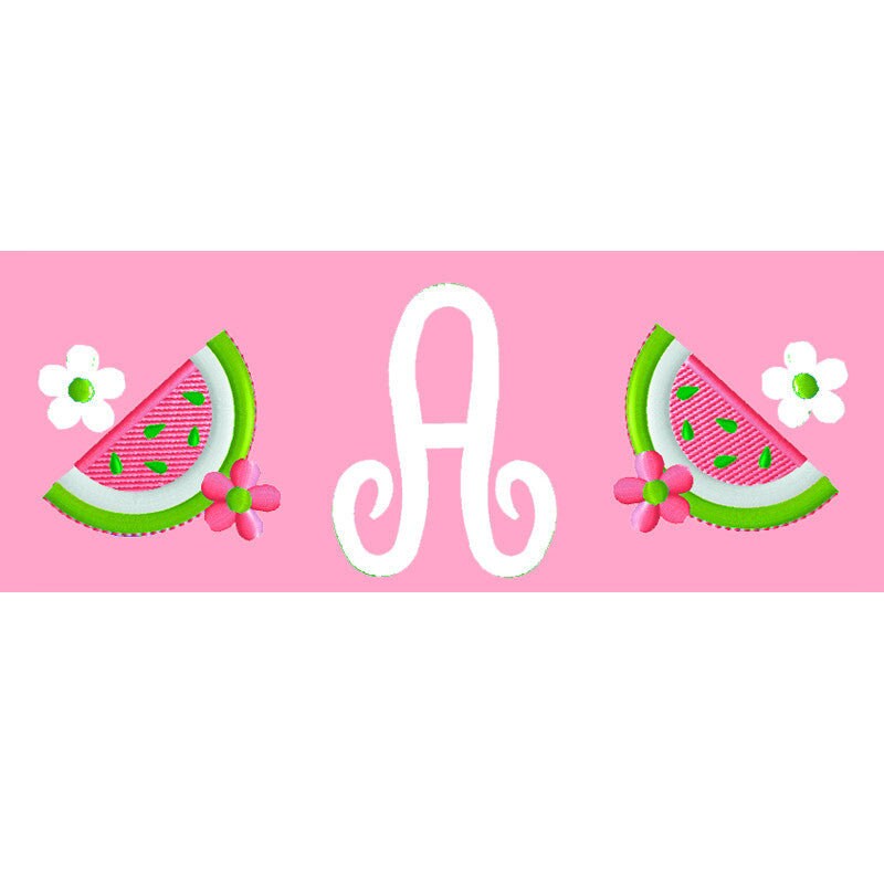 Watermelons W-monogram Font Embroidery - Etsy