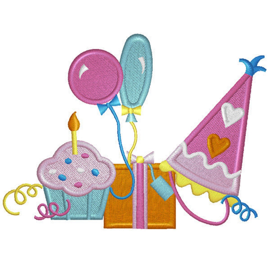 Birthday Party Machine Embroidery Instant Download by Patsy Aiken ...