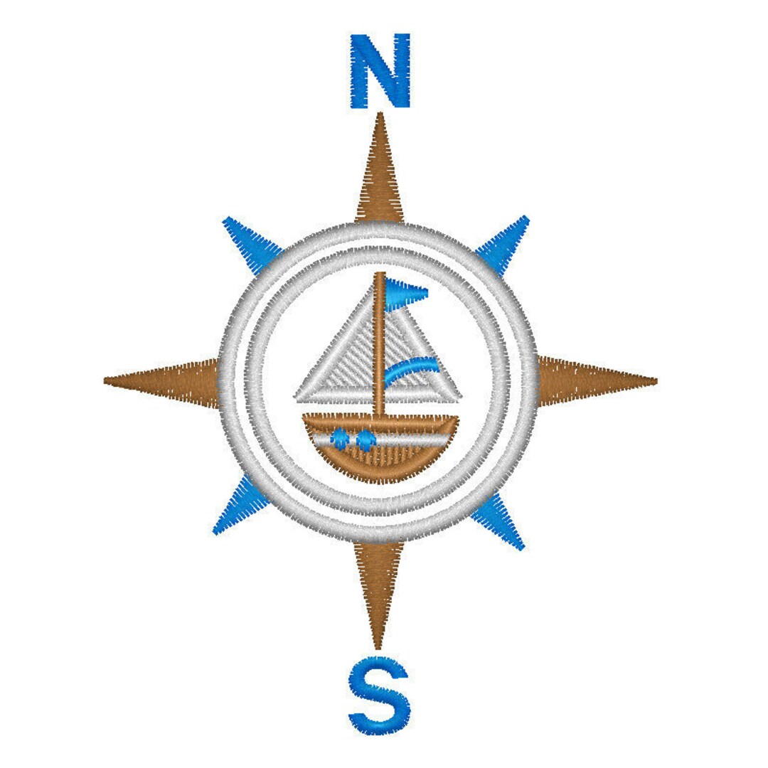 Nautical Compass Embroidery - Etsy