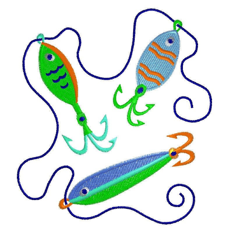 Fishing Lures Machine Embroidery Instant Download by Patsy Aiken ...