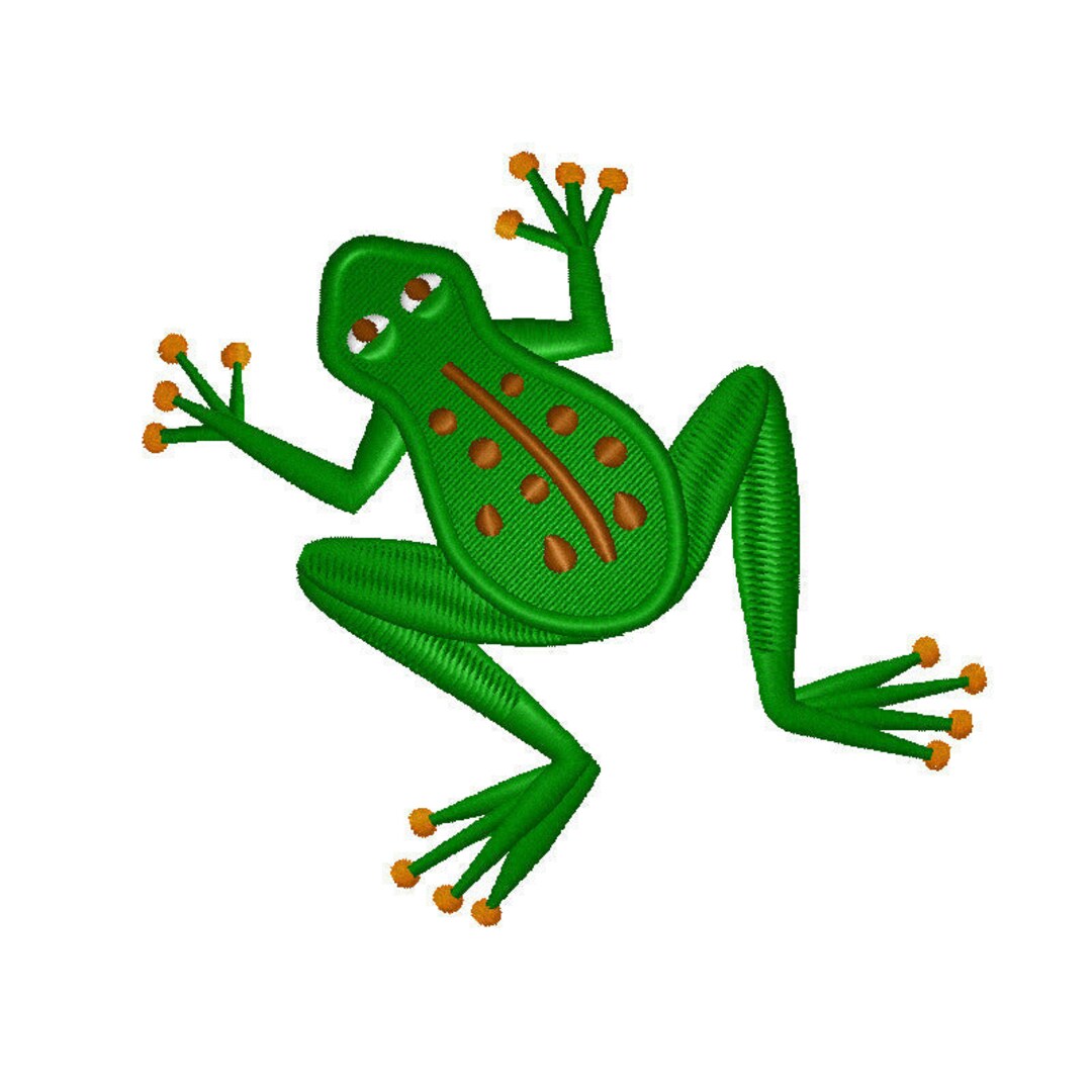 Green Tree Frog Embroidery - Etsy