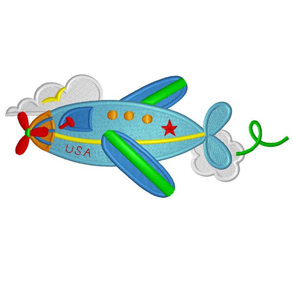Jet Airplane Machine Embroidery Instant Download by Patsy Aiken Designs ...