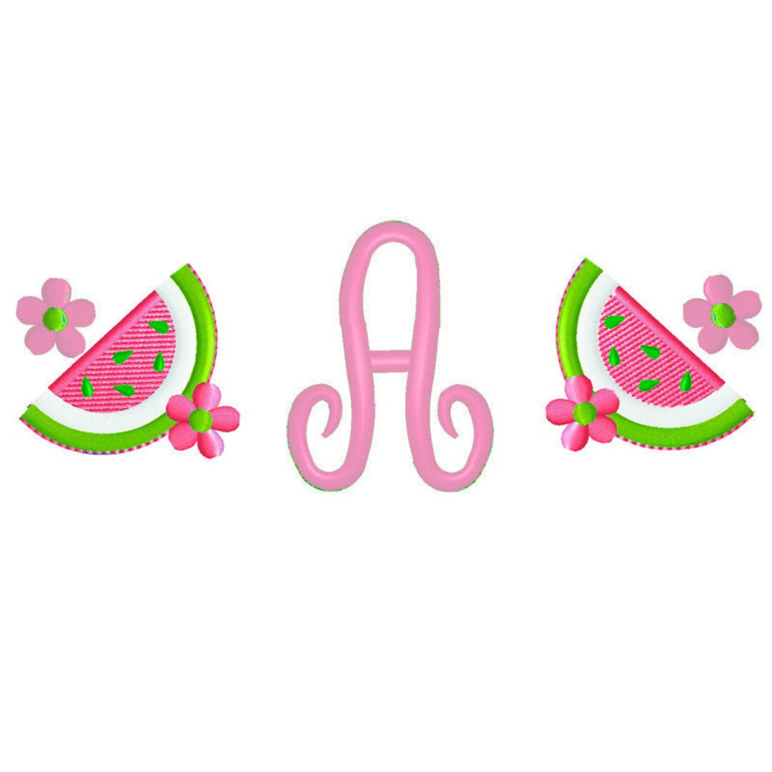 Watermelons W-monogram Font Embroidery - Etsy