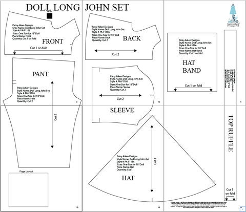 18 Doll Pajama PDF Sewing Pattern - Etsy
