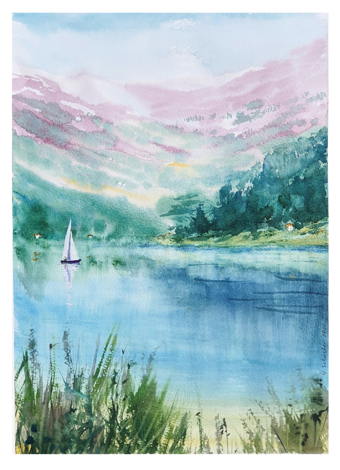 ORIGINAL WATERCOLOR: New Beginning 2nd Watercolor Landscape,tree ...
