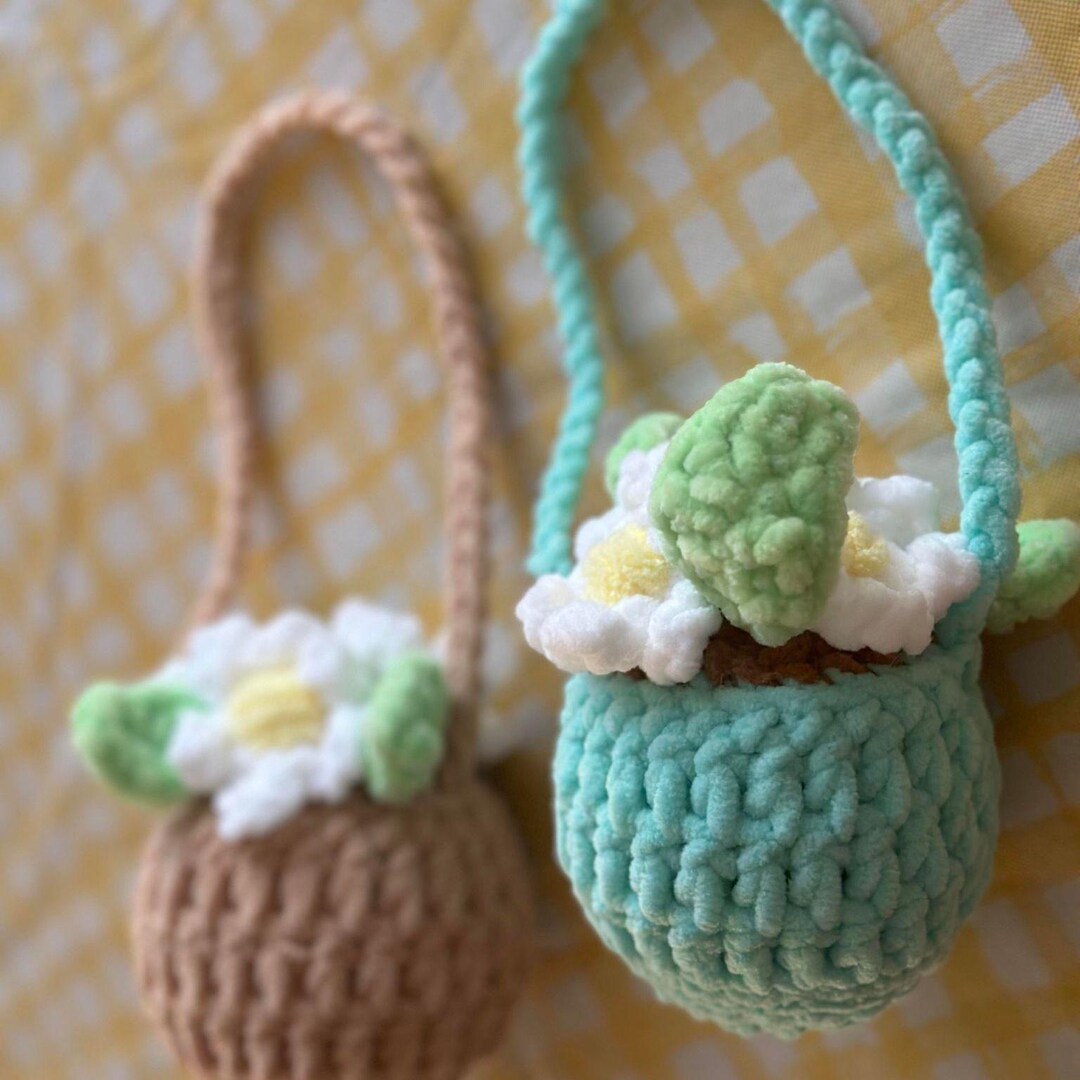 Crochet Hanging Daisy Flower Pot - Etsy