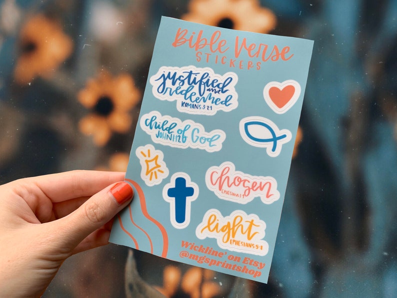 Bible Verse Sticker Sheet Bible Verse Sticker Pack | Etsy