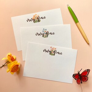 Personalized Floral Card Stationery Set Custom Thank You - Etsy