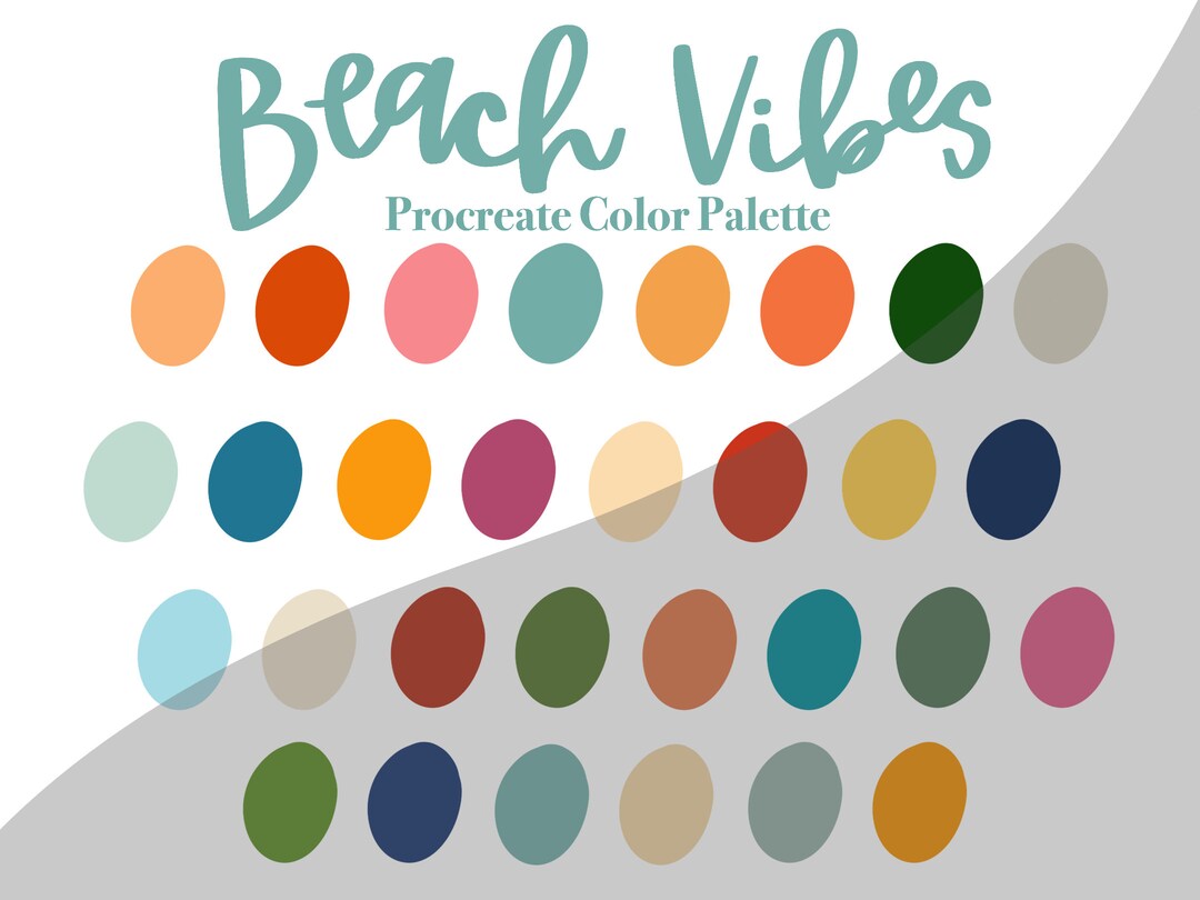 Beach Vibes | Bright Beach Color Palette | Procreate Color Palette ...