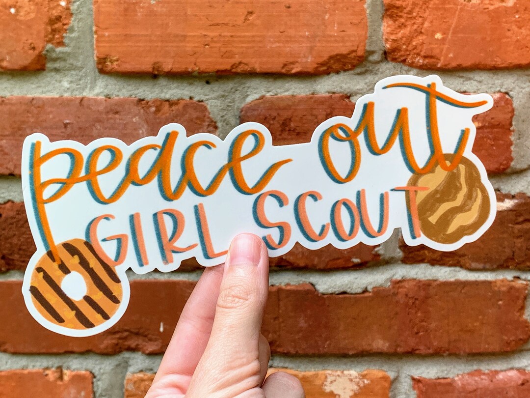 Peace Out Girl Scout Bumper Sticker, Peace Out Car Decal, Girl Scout ...
