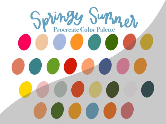 Springy Summer Aesthetic Color Palette Procreate Color | Etsy