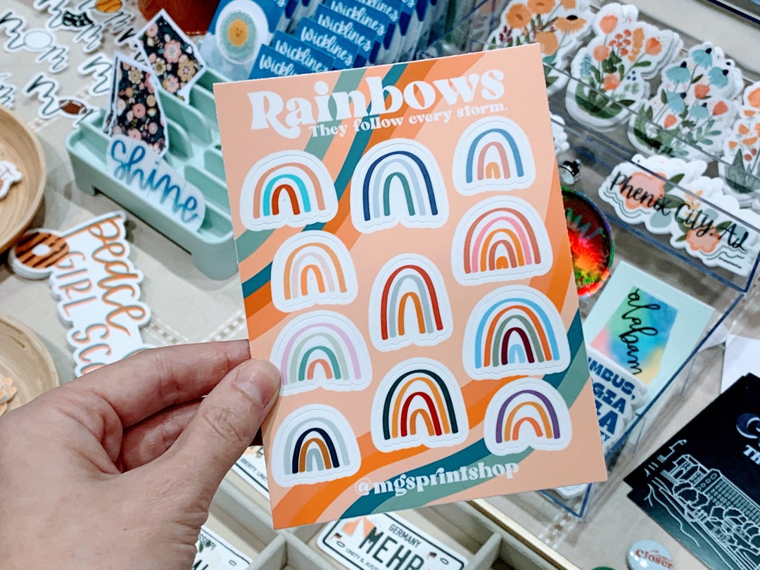 Rainbow Sticker Sheet, Rainbow Sticker Pack, Rainbow Stickers ...