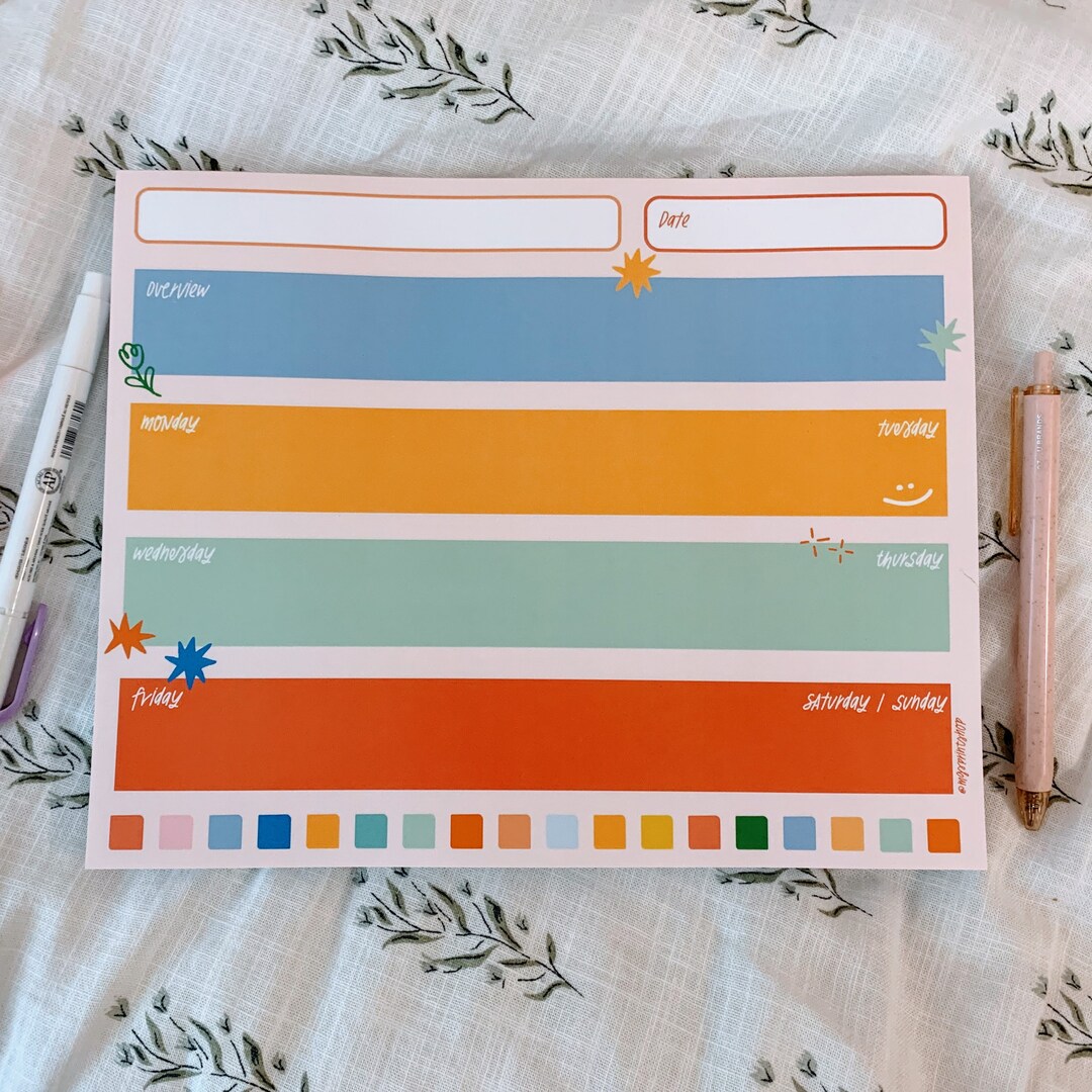Happy Week Planner, Colorful Week Planner, Colorful Week Calendar ...