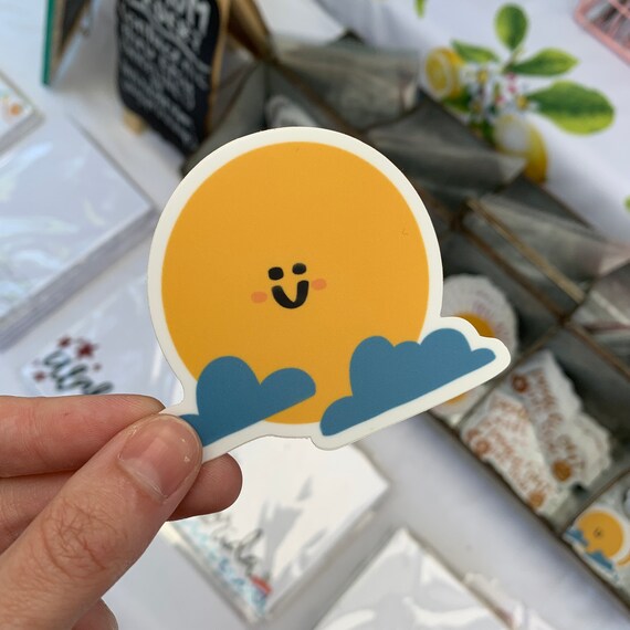 Cloudy Sun Sticker — Wickline's