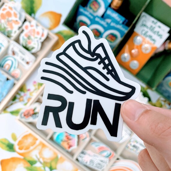 Running Sticker Sport Sticker Running Shoe Decal Cross - Etsy UK