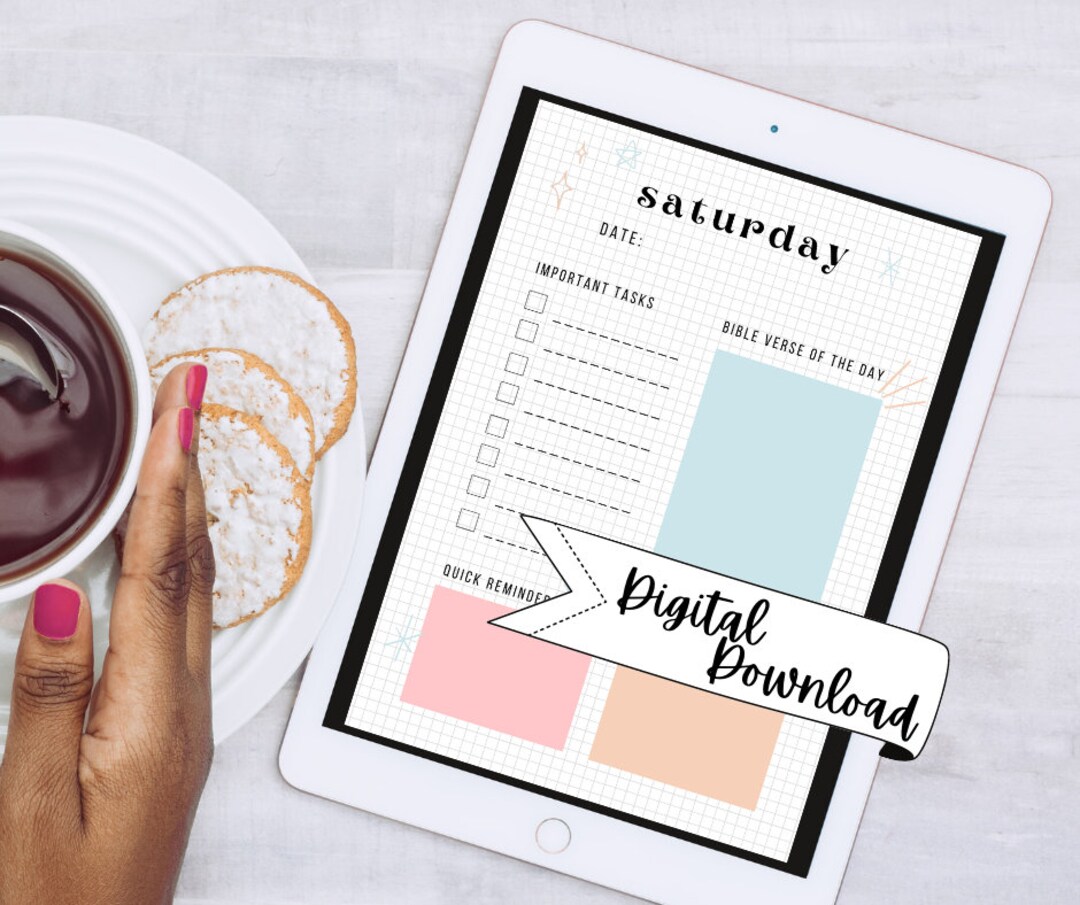 Retro Digital Christian Day Planner | Digital Day Planner | Aesthetic ...