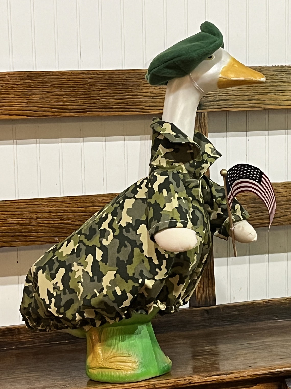 Camo Military Goose Waving Old Glory by Goose Clothes and More - Etsy