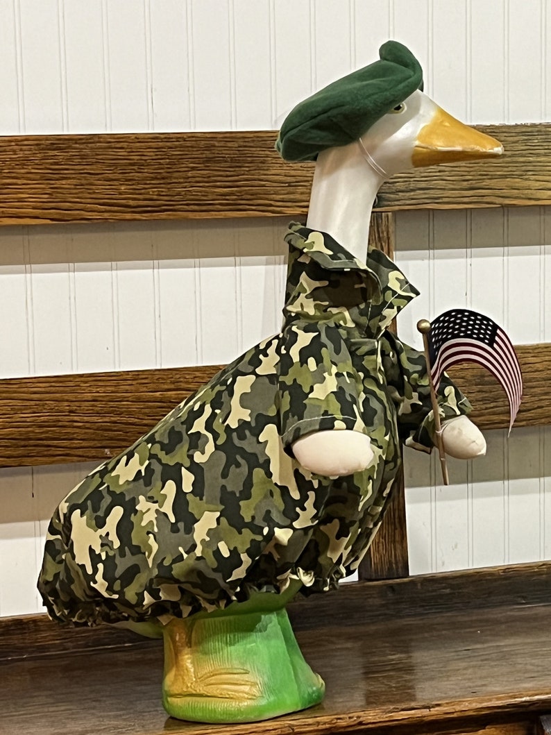 Camo Military Goose Waving Old Glory by Goose Clothes and More - Etsy