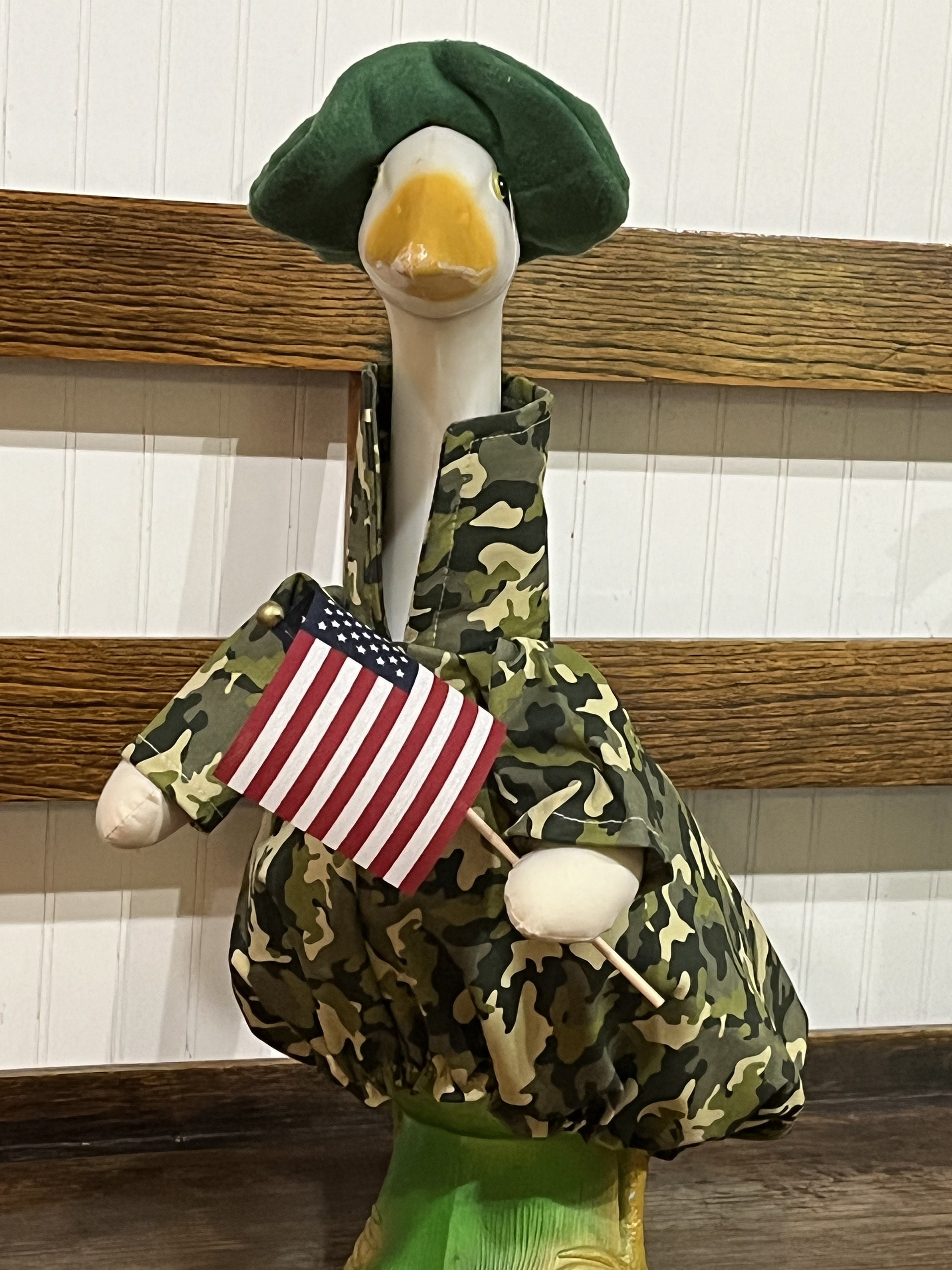 Camo Military Goose Waving Old Glory by Goose Clothes and More - Etsy
