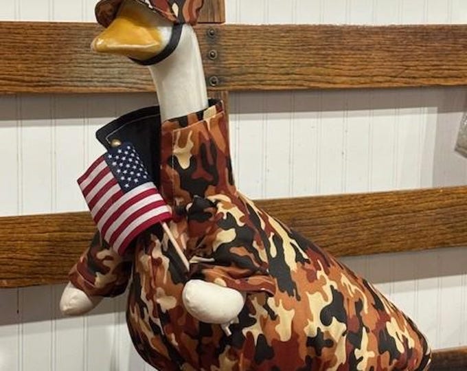 Desert Military Camo Goose Waving Old Glory by Goose Clothes and More ...