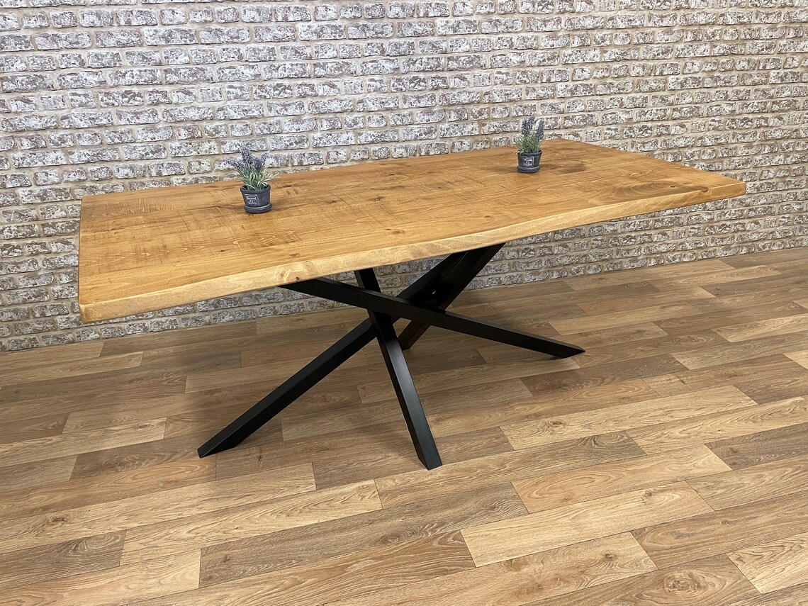 Spider Base, Live Edge, Industrial Table, Kitchen Table , Dining Table ...