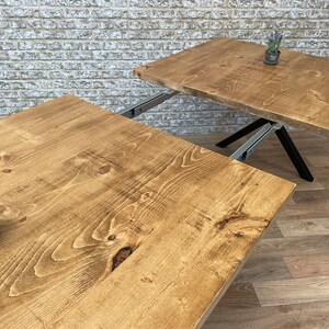 Extendable Dining Table, Industrial Kitchen Table, Extending Kitchen ...