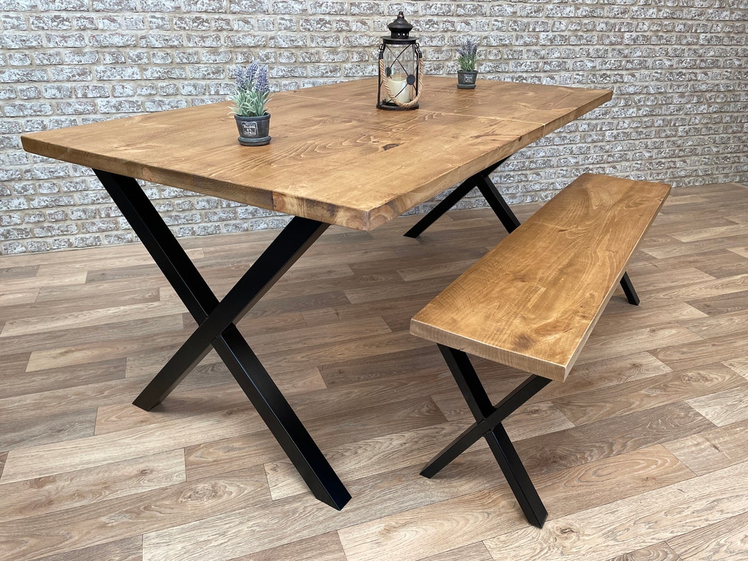 Extendable Dining Table, Industrial Kitchen Table, Extending Kitchen ...