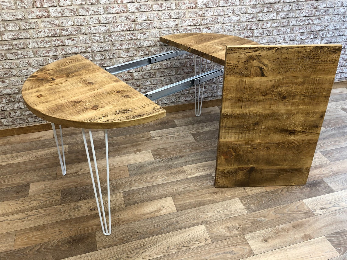 Extendable Round Dining Table Hairpin Leg Dining Table Rustic | Etsy