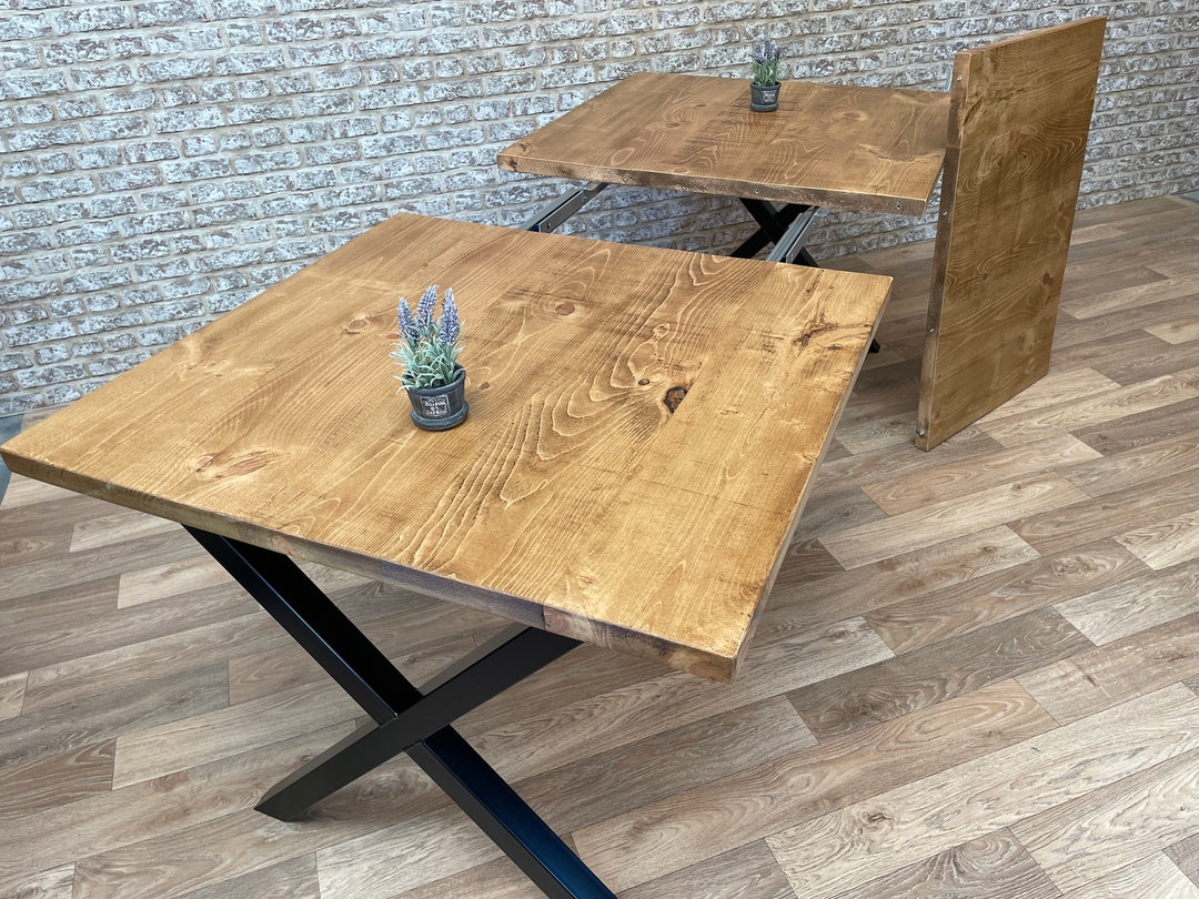 Extendable Dining Table, Industrial Kitchen Table, Extending Kitchen ...