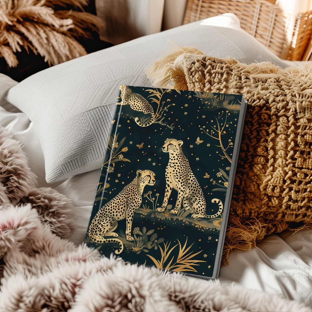 Cheetah Journal, Dark Cheetah Pattern Journal, Animal Lover Gift, Moody ...