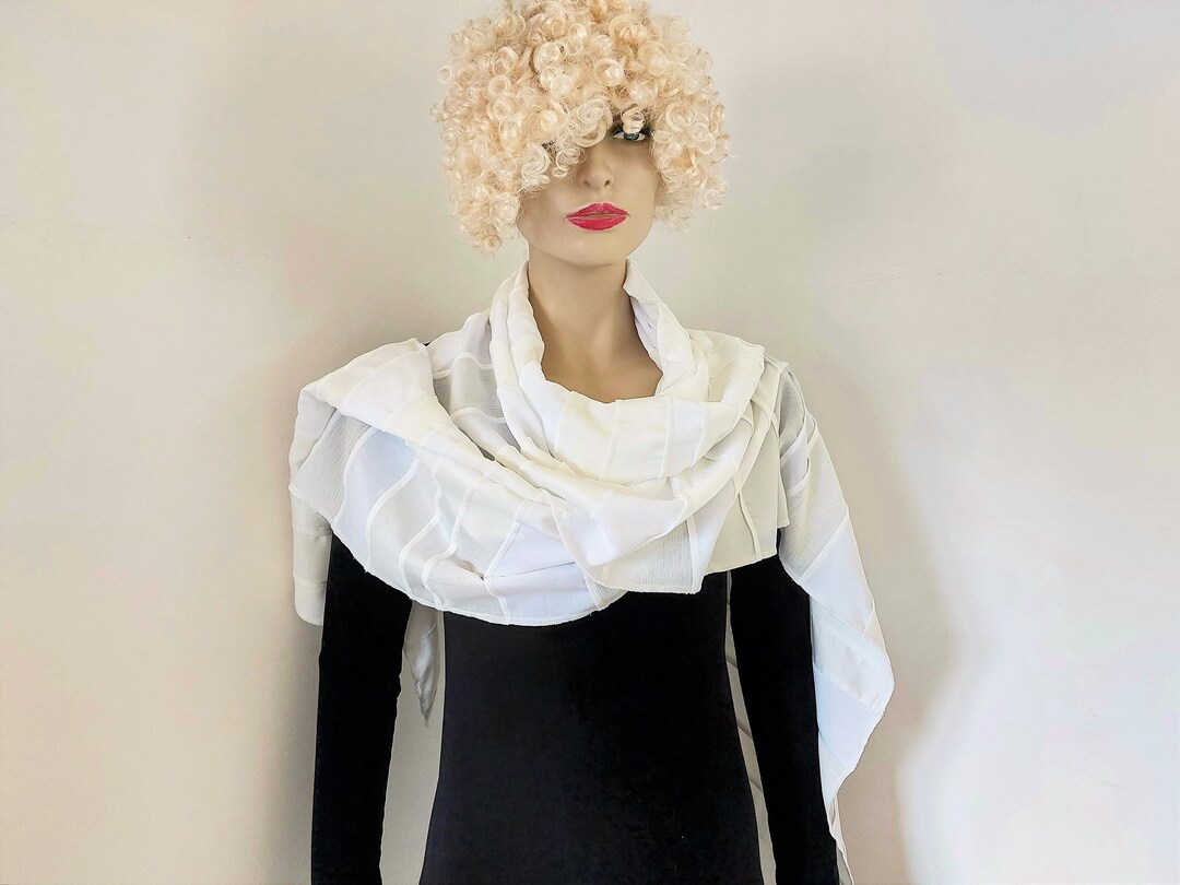 White Plus Off-white, Not Dyed = More Sustainable, Viscose Scarf ...