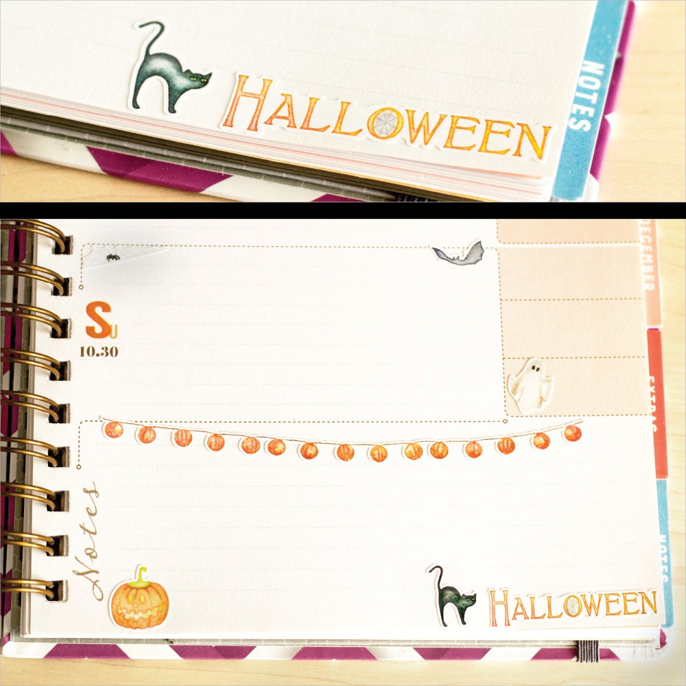 Halloween - Watercolor Planner Stickers - Etsy