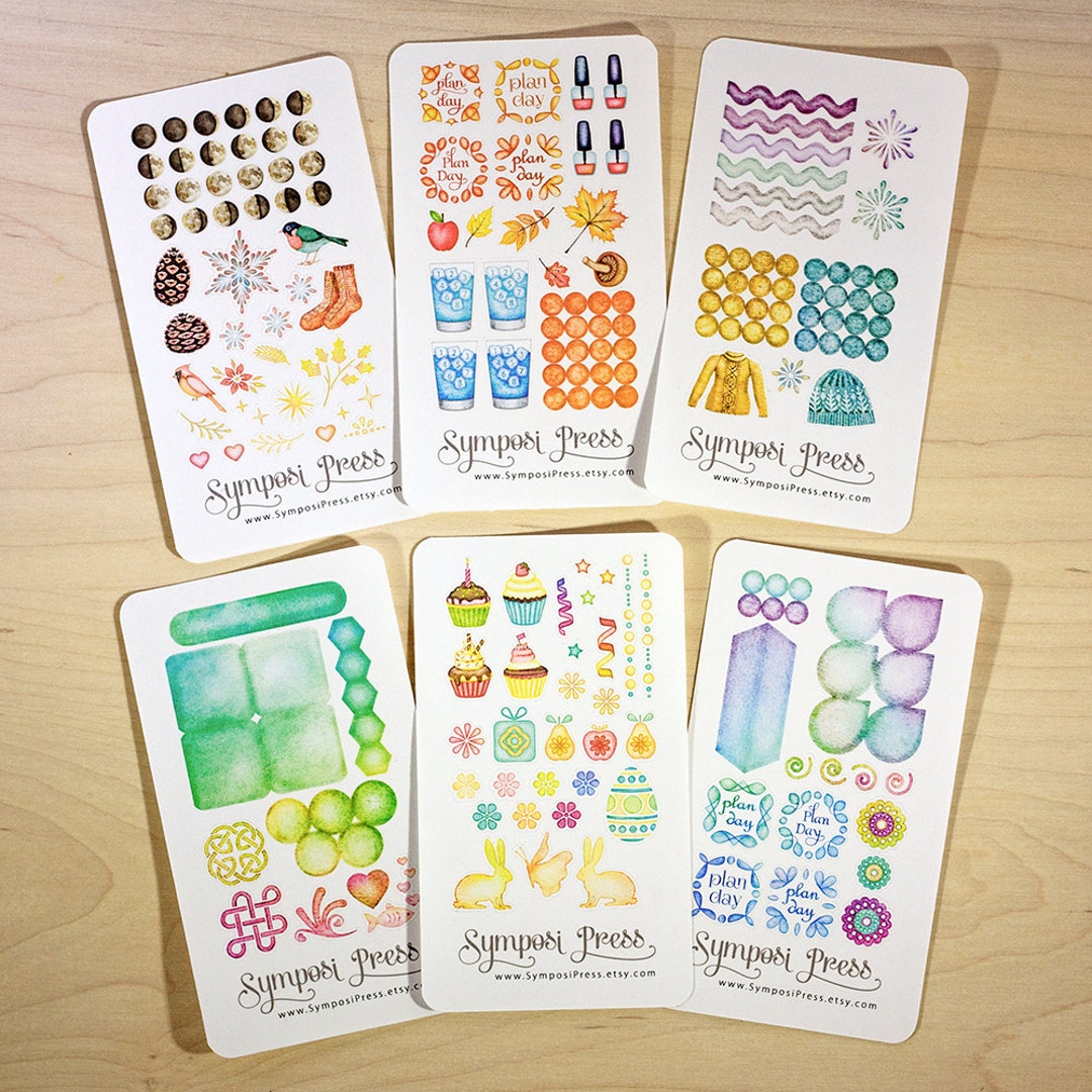 Sample Pack - Watercolor Planner Stickers - Etsy