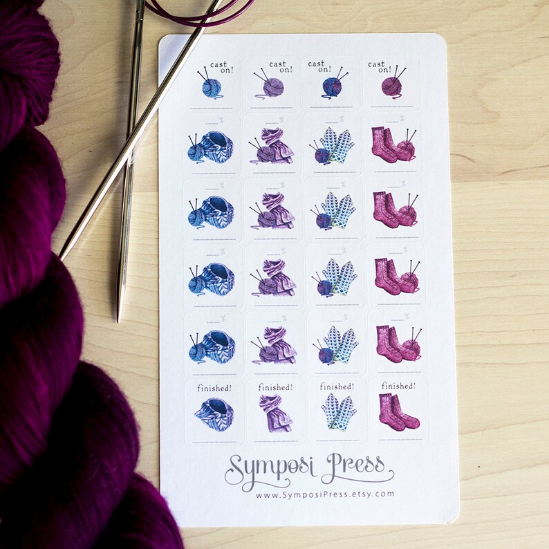 Knits! Work-in-progress (WIP) Knit Accessory Stickers in "chutney ...