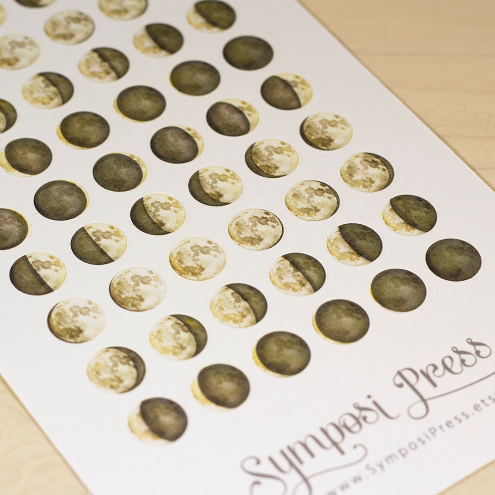 SMALL MOONS Lunar Tracking / Moon Phases Watercolor - Etsy
