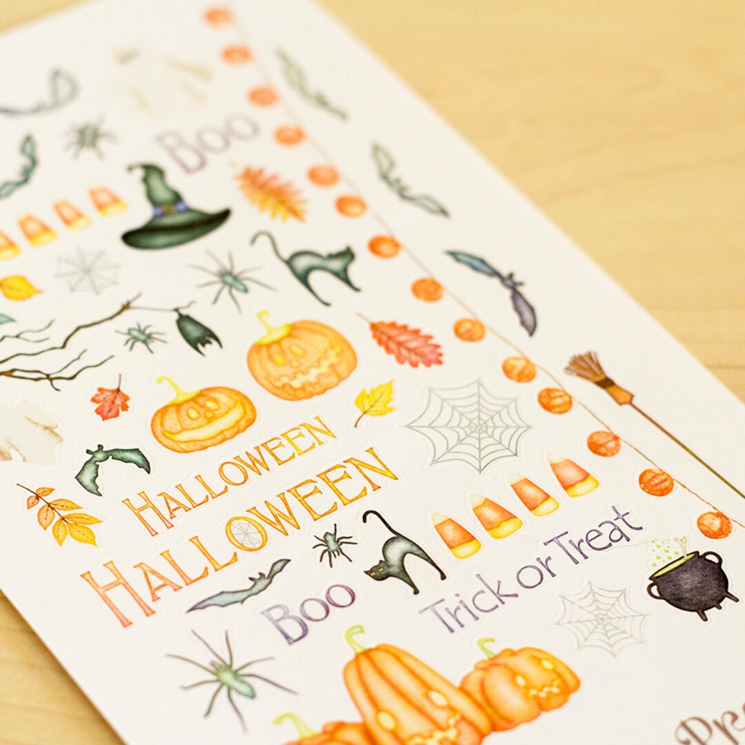 Halloween - Watercolor Planner Stickers - Etsy