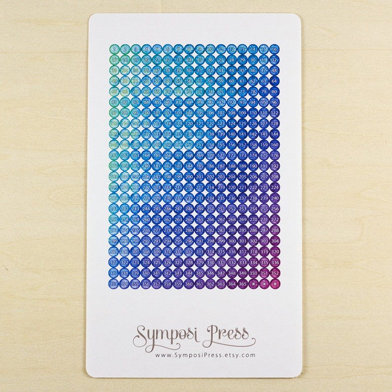 Small 365 Dots in glacier Watercolor Planner | Etsy