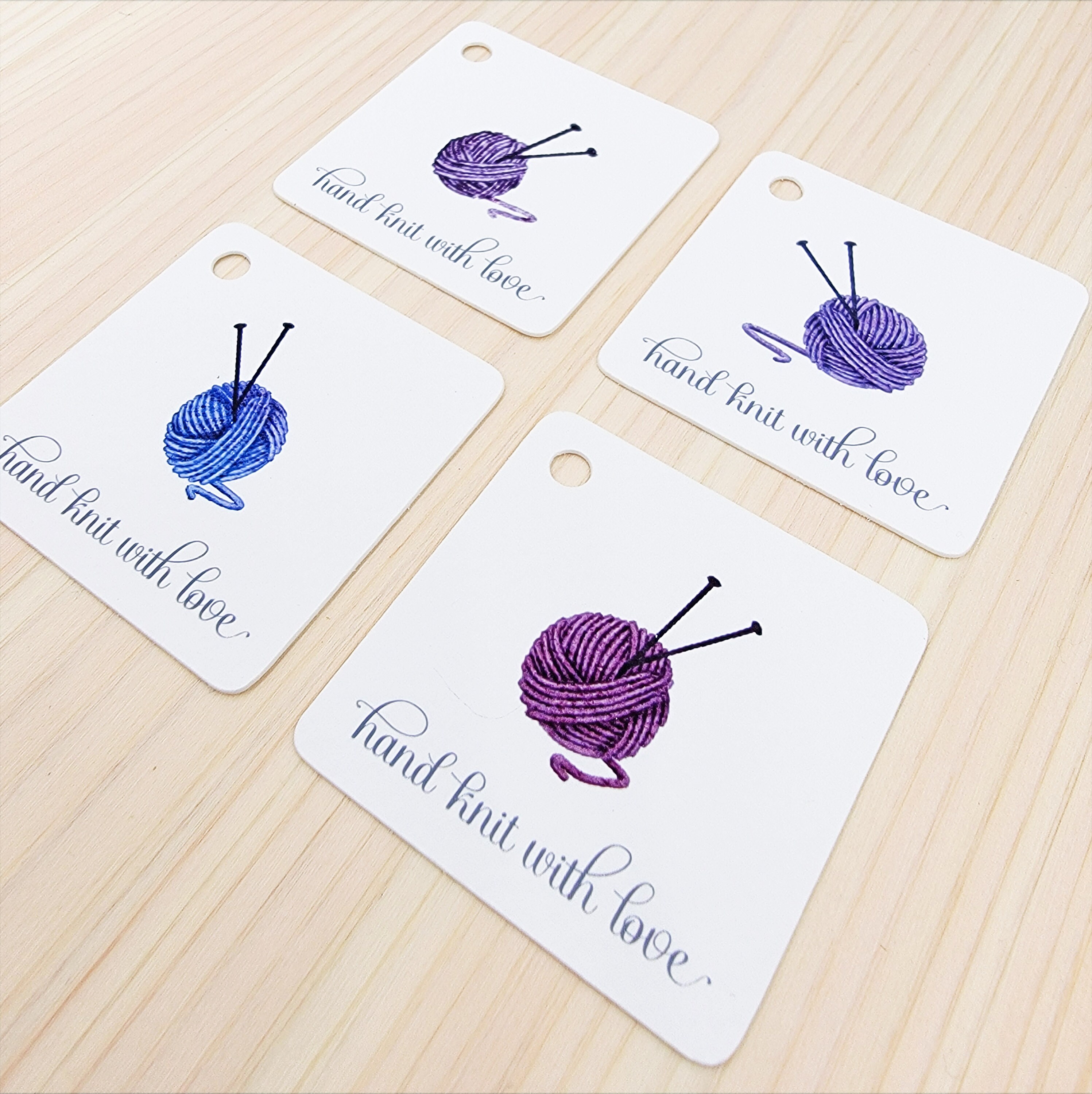 4 Knit Gift Tags in "wisteria" Colors - Etsy