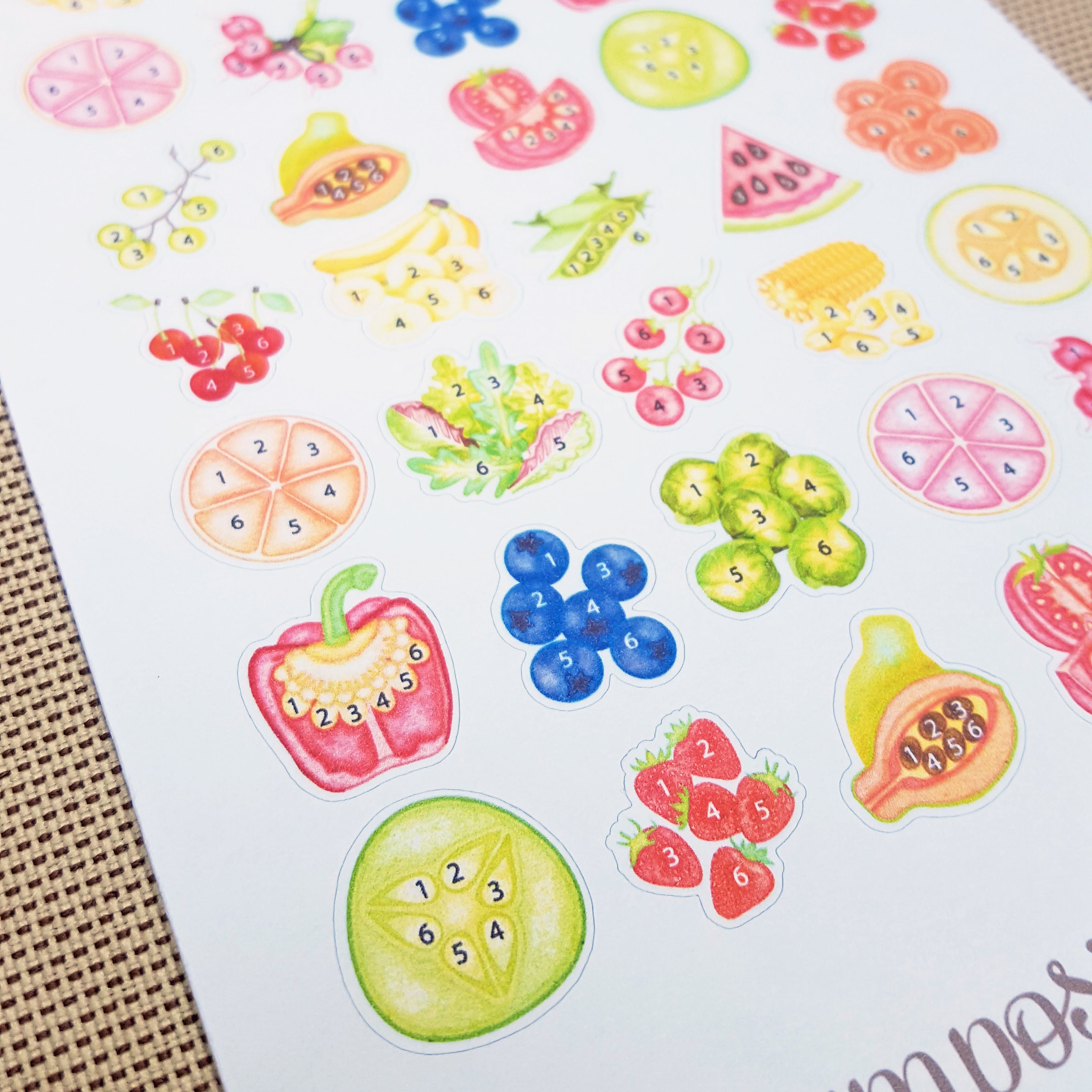 Eat Your Fruits and Veggies Produce Tracker Watercolor - Etsy