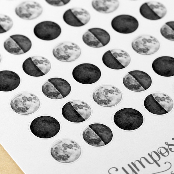 SMALL MOONS 4-phases in Black/white Lunar Tracking / Moon | Etsy