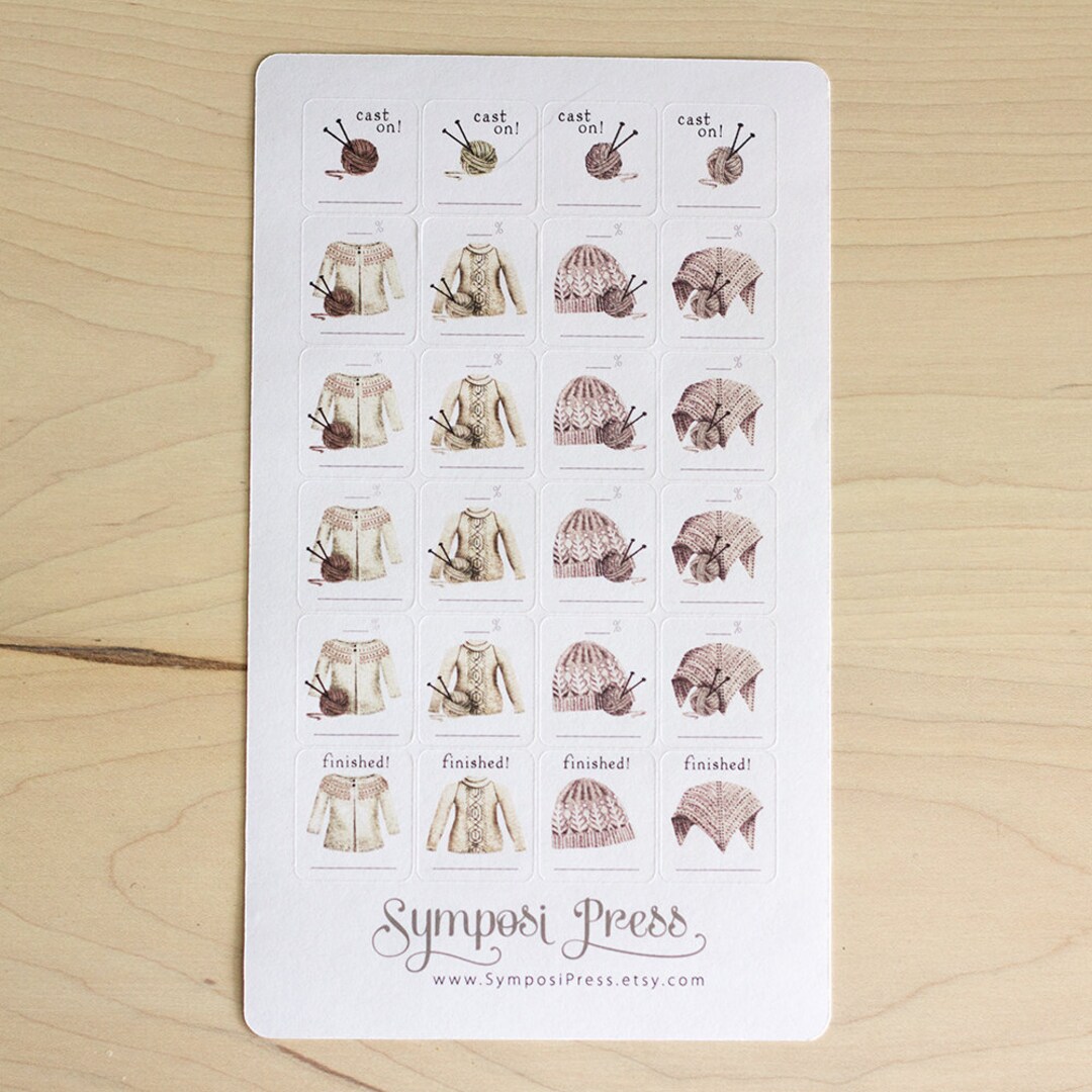 Knits! Work-in-progress (WIP) Knitting Stickers in "natural Wool ...