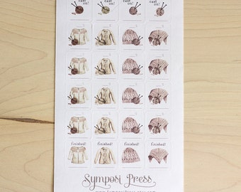 Knits Work-in-progress WIP Knit Accessory Stickers in - Etsy