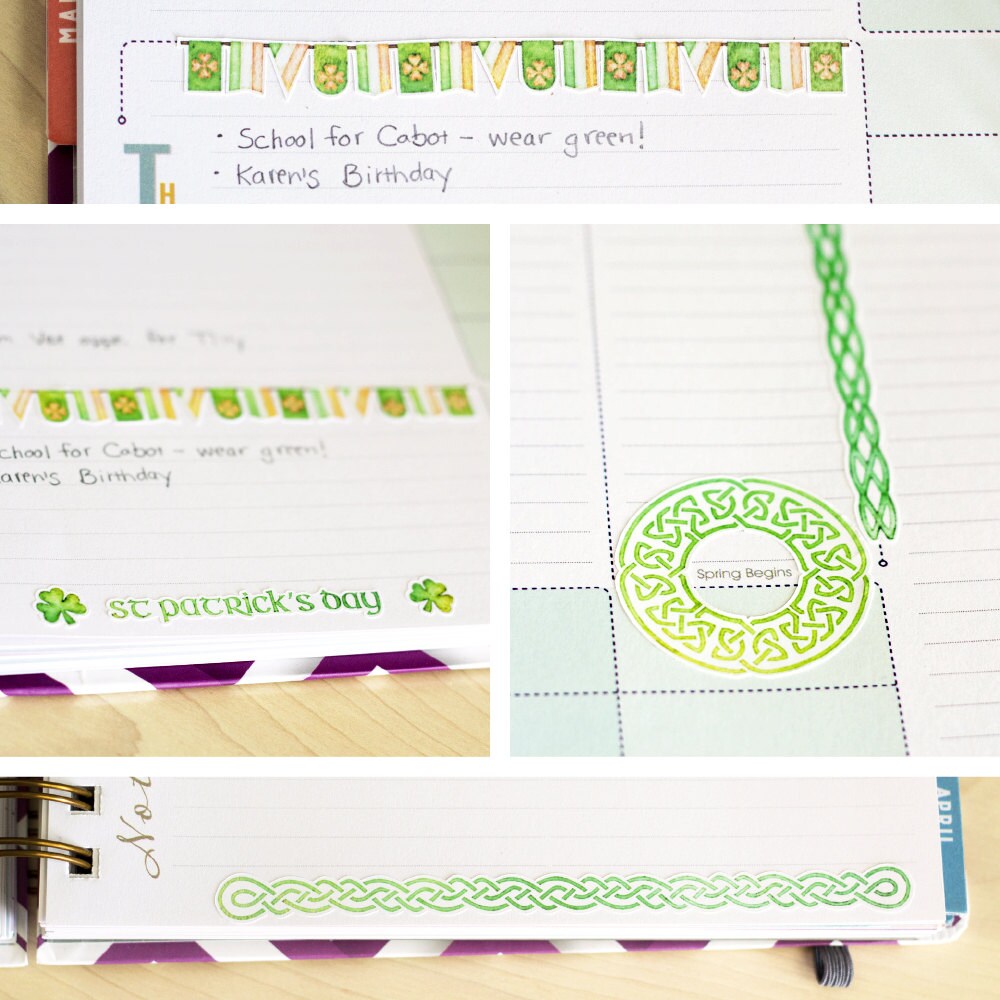 St Patrick's Day / Celtic Watercolor Planner Stickers | Etsy