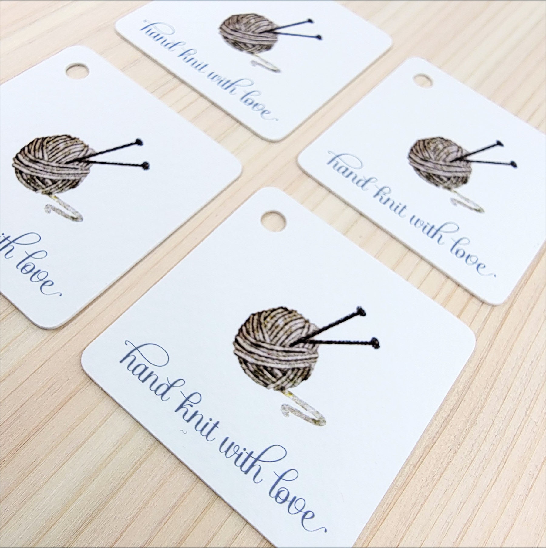 4 Knit Gift Tags in "natural Wool" Colors - Etsy